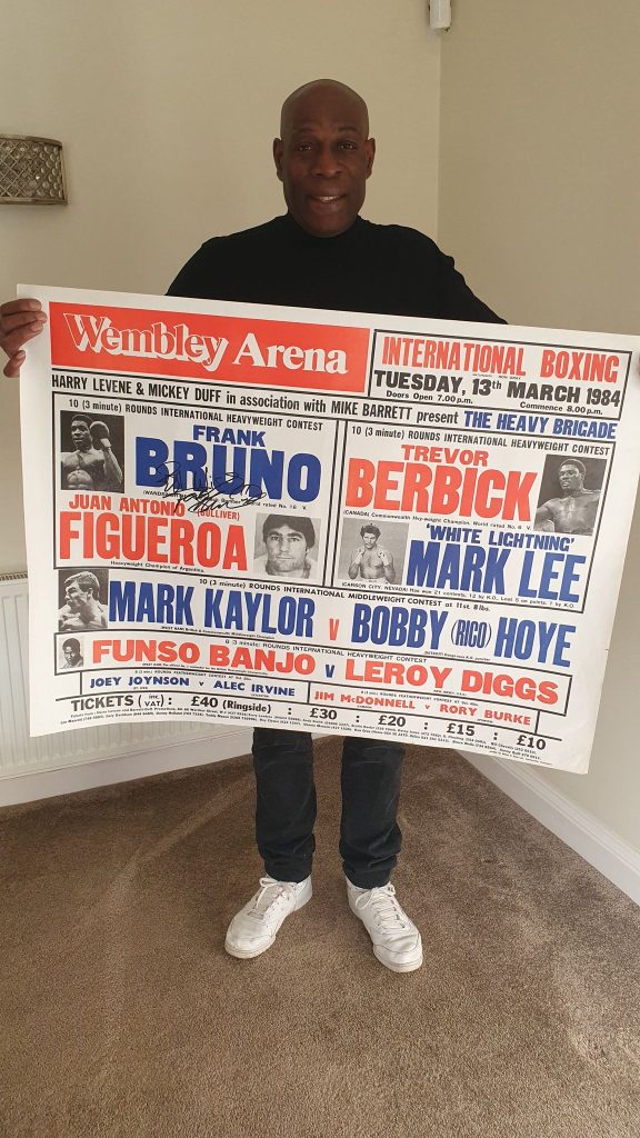 Actual Fight poster Frank Bruno vs Juan Figueroa 13th March 1984 signed ...